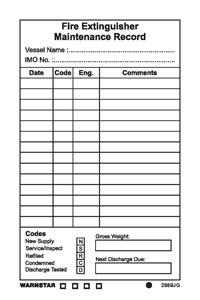 Fire extinguisher maintenance record | Marine Equipment and Services Co ...